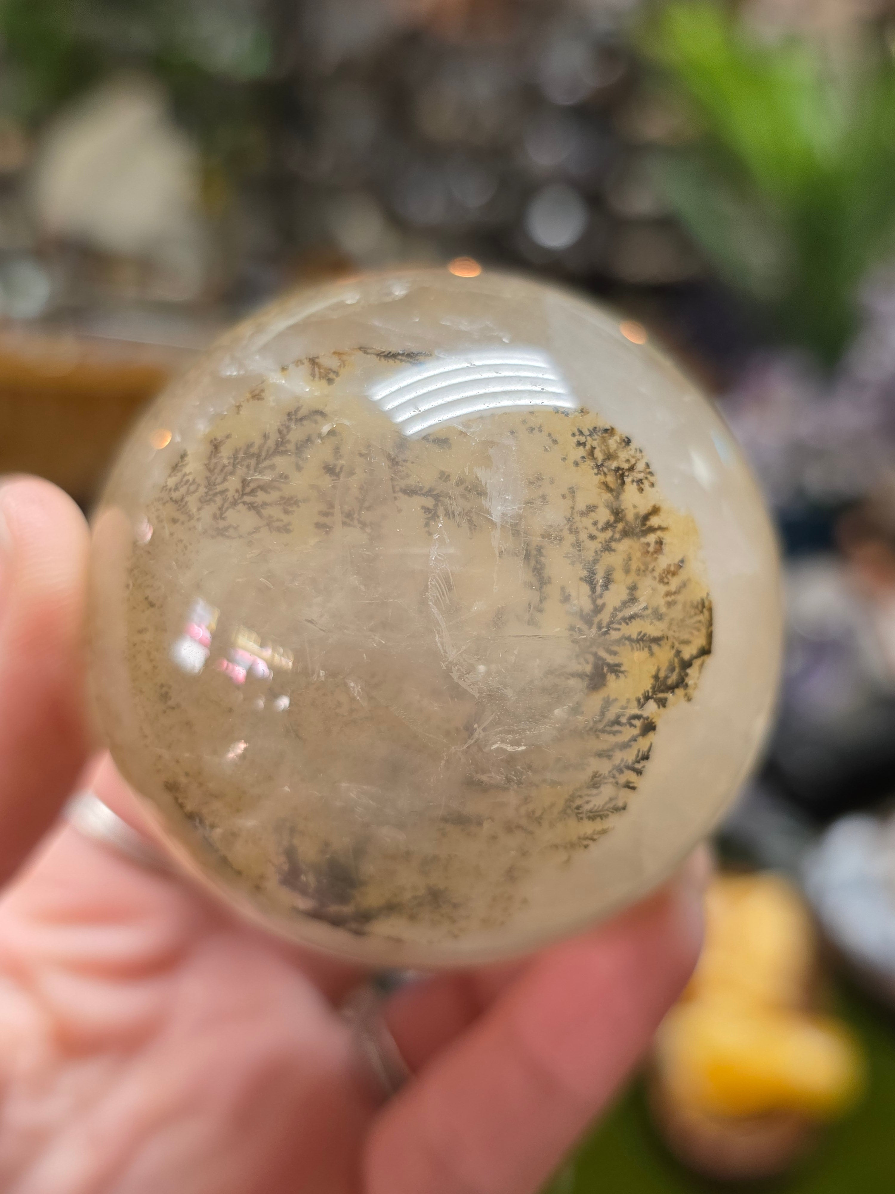 Dendritic Quartz Sphere – The Crystal Cellar
