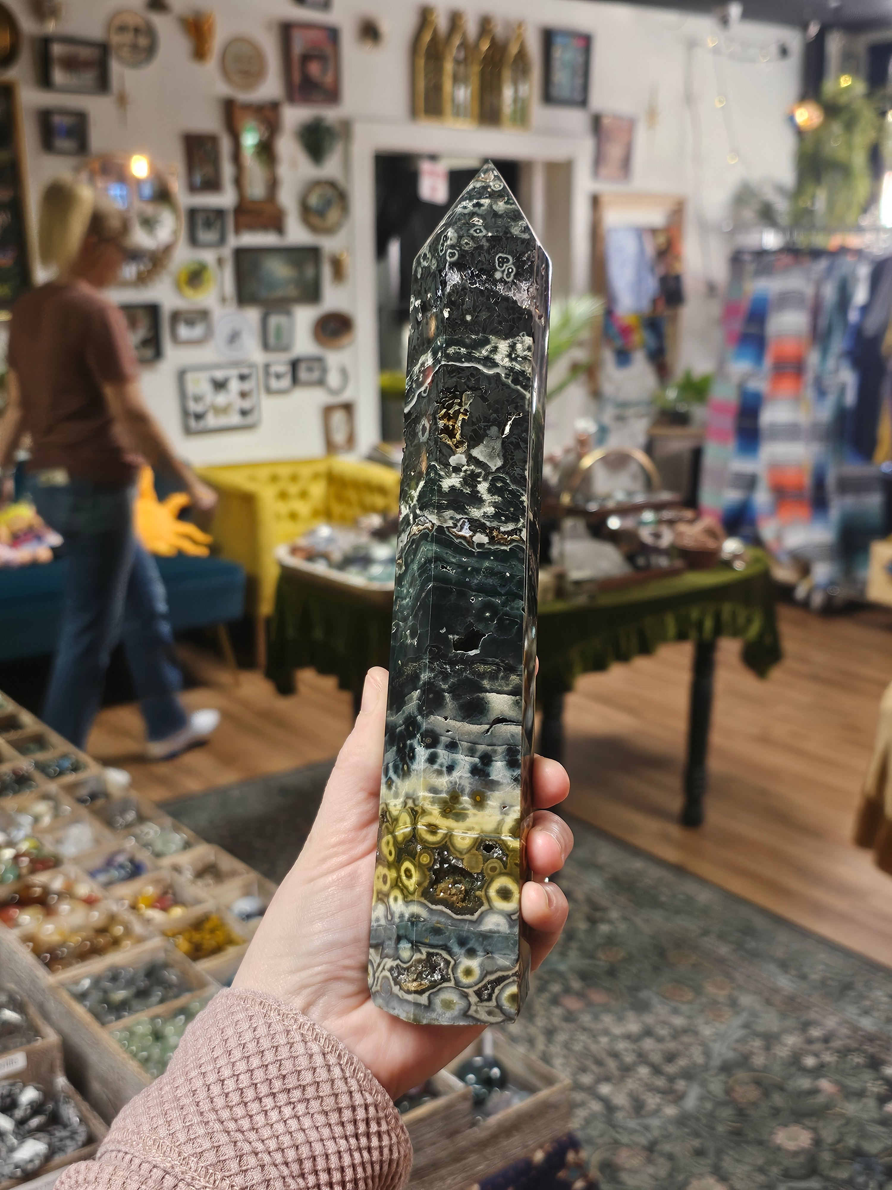 Orbicular Jasper Tower – The Crystal Cellar