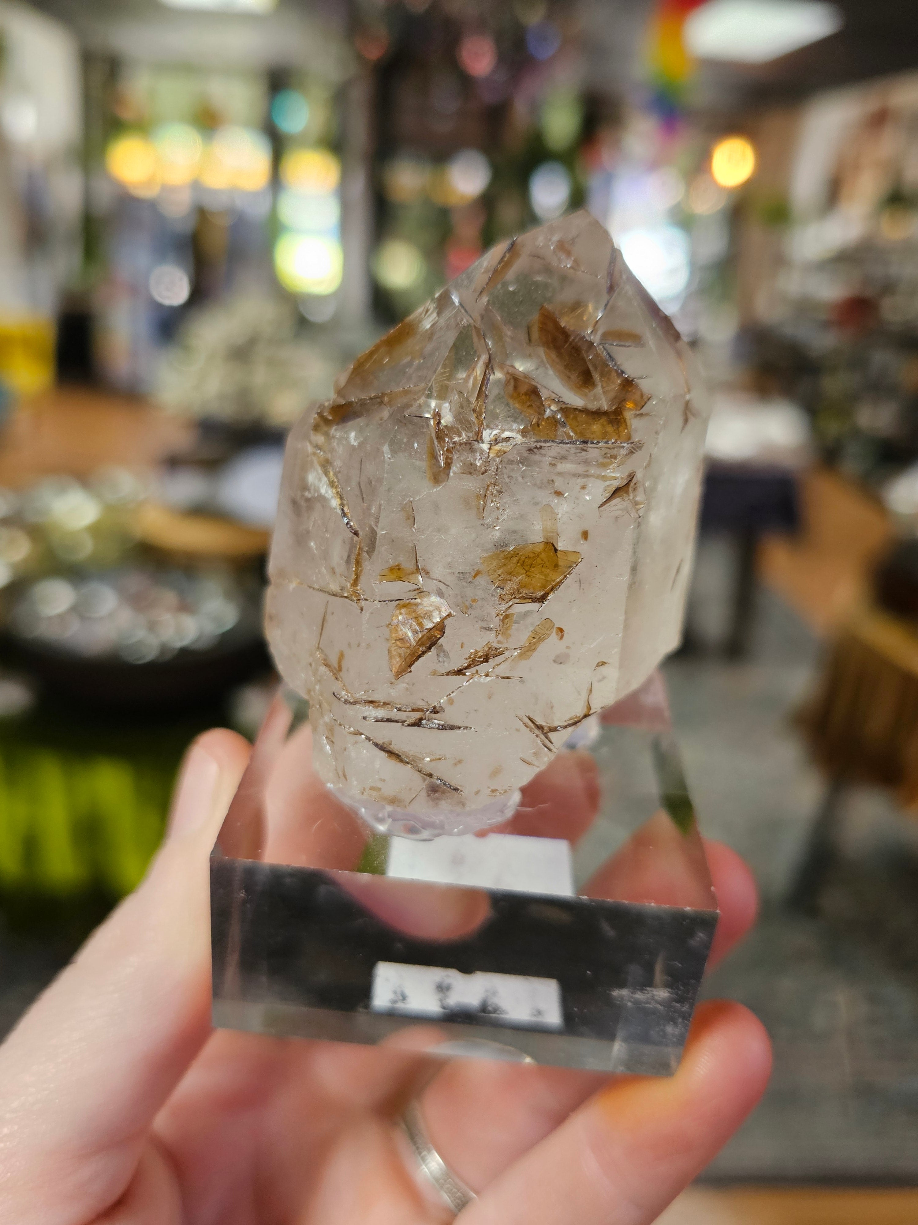 Brookite in Quartz – The Crystal Cellar